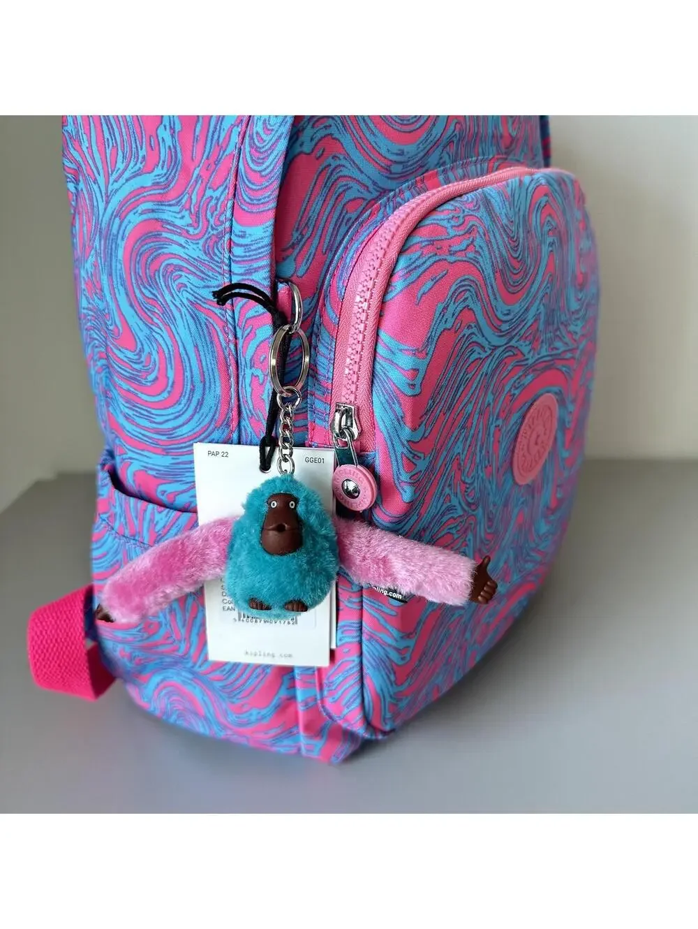 Kipling | Bags | Kipling Small Delia Backpack In Wavy Pink Blue Nwt ...